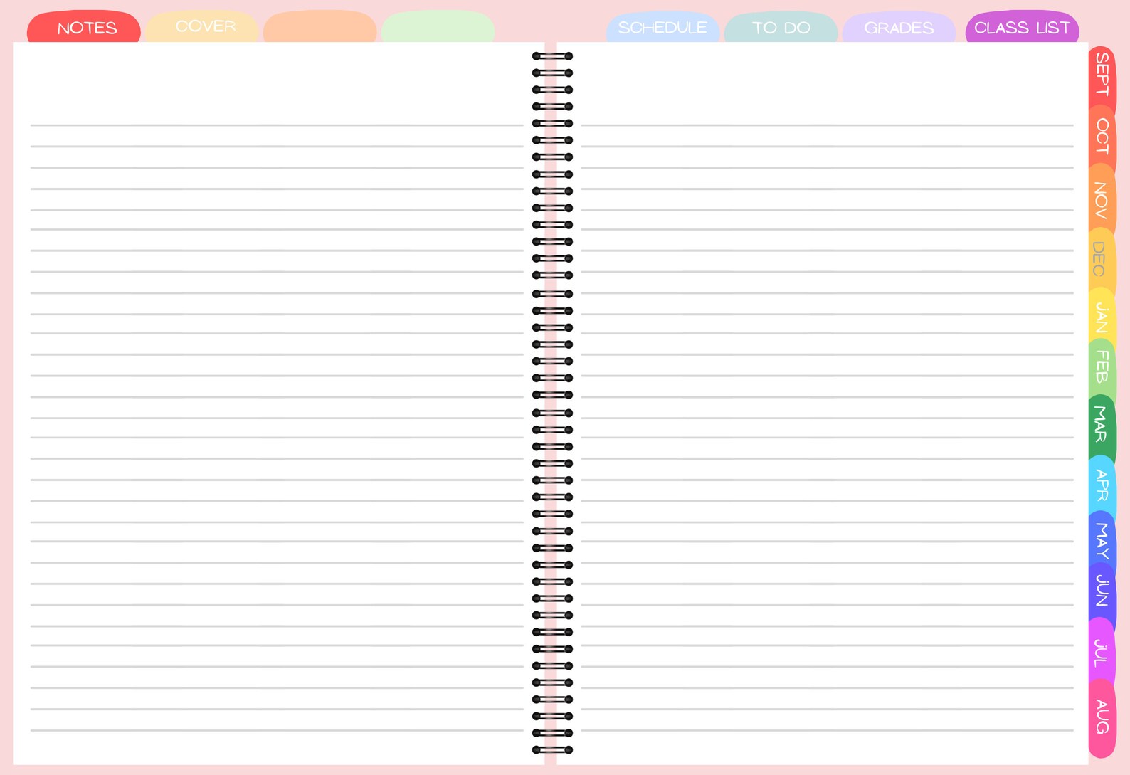 Digital Teacher Planner - Horizontal Layout - Etsy