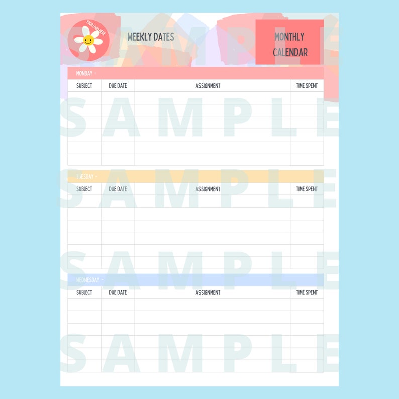 Student Planner, Classroom Planner, Printable, Custom, Canva Template ...