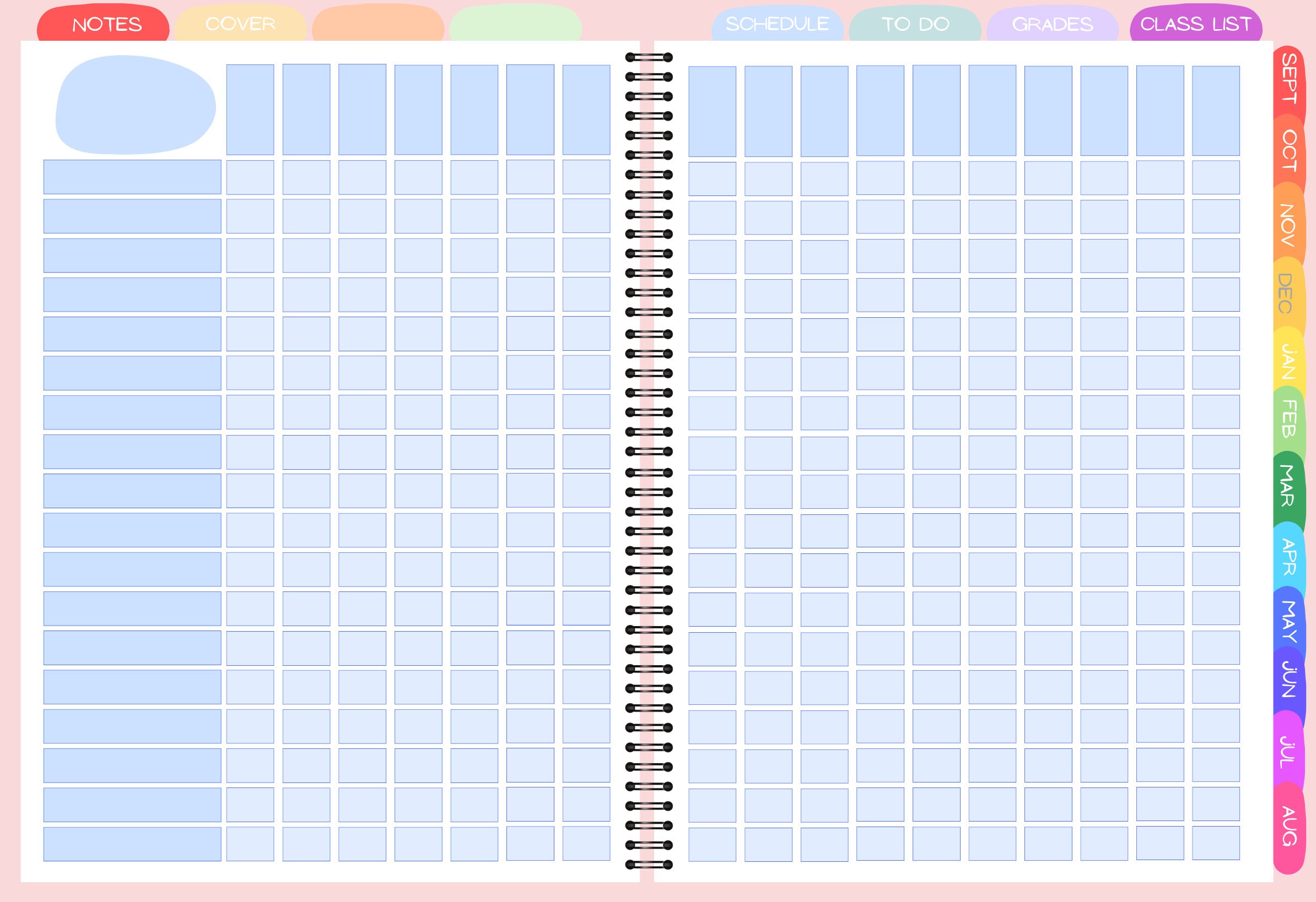 Digital Teacher Planner - Horizontal Layout - Etsy