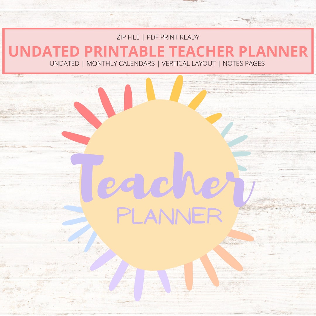 Undated Printable Teacher Planner - Etsy