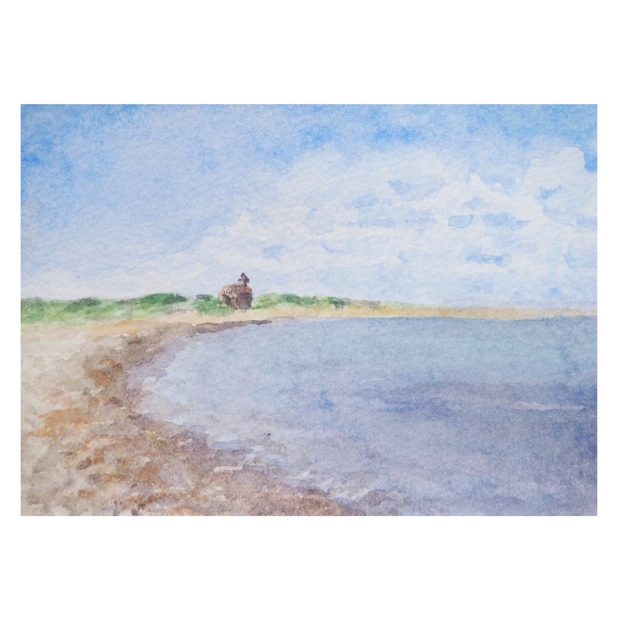 Watercolor Painting - North Light Sketch - Giclee Print - Block Island ...