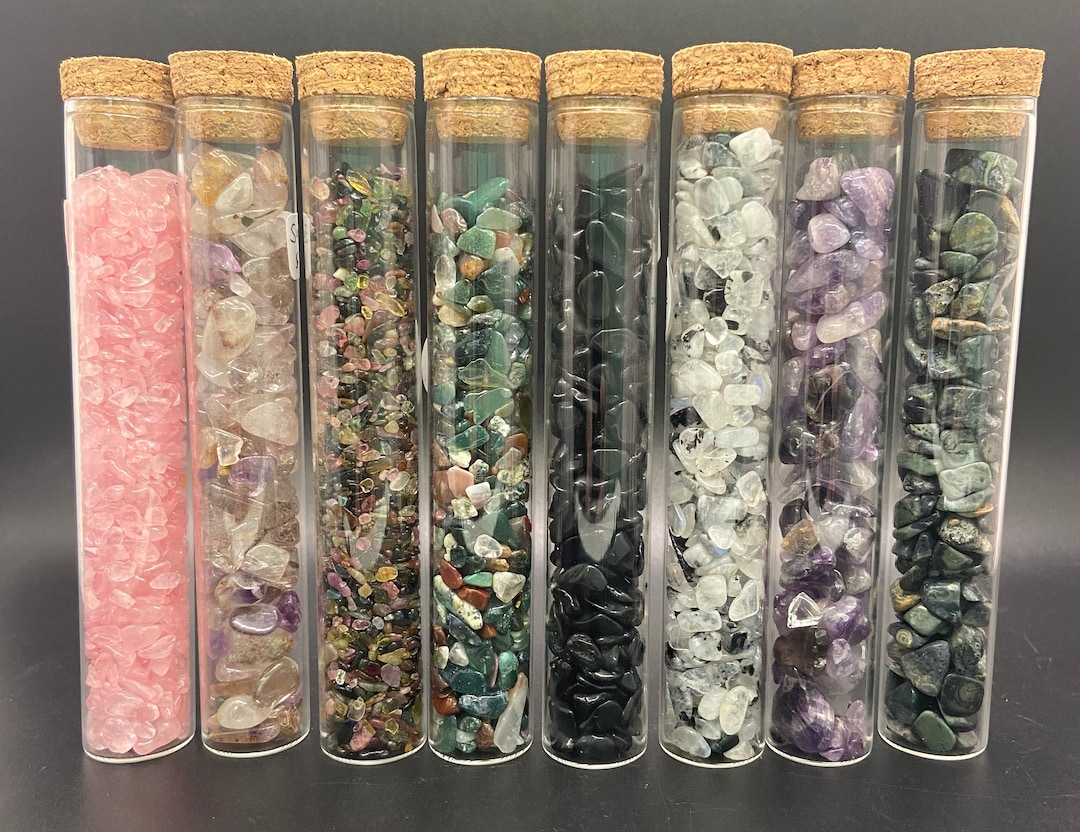 Crystal Chip Vials, 130mm Glass Test Tube, Corked Glass Vial - Etsy