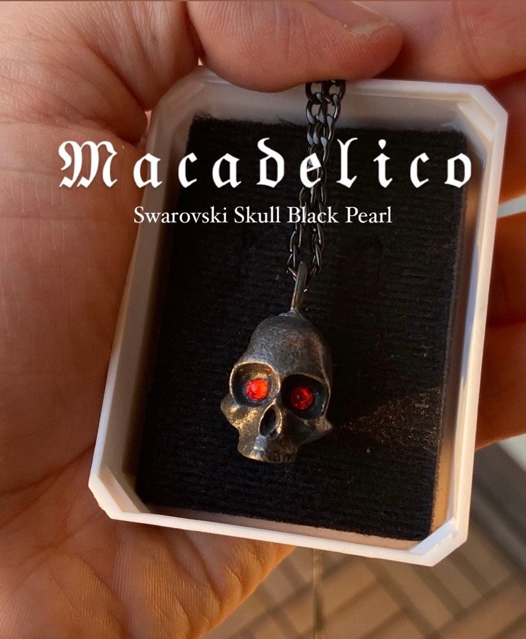 Swarovski Skull Red Eyes Necklace - Etsy