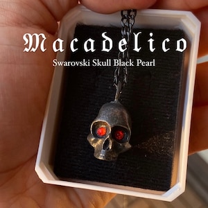 Swarovski Skull Red Eyes Necklace - Etsy