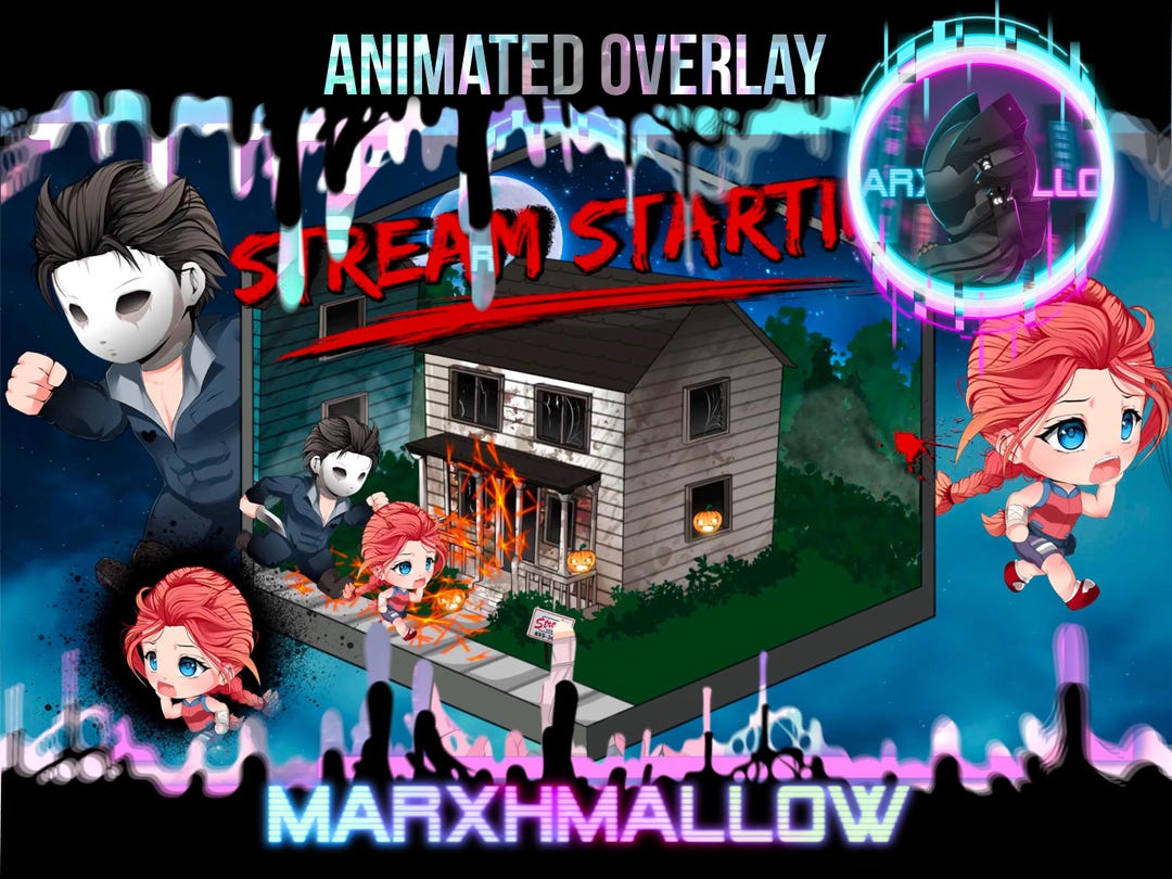 Kawaii Halloween DBD Meg Thomas Animated Isometric Twitch Overlay ...