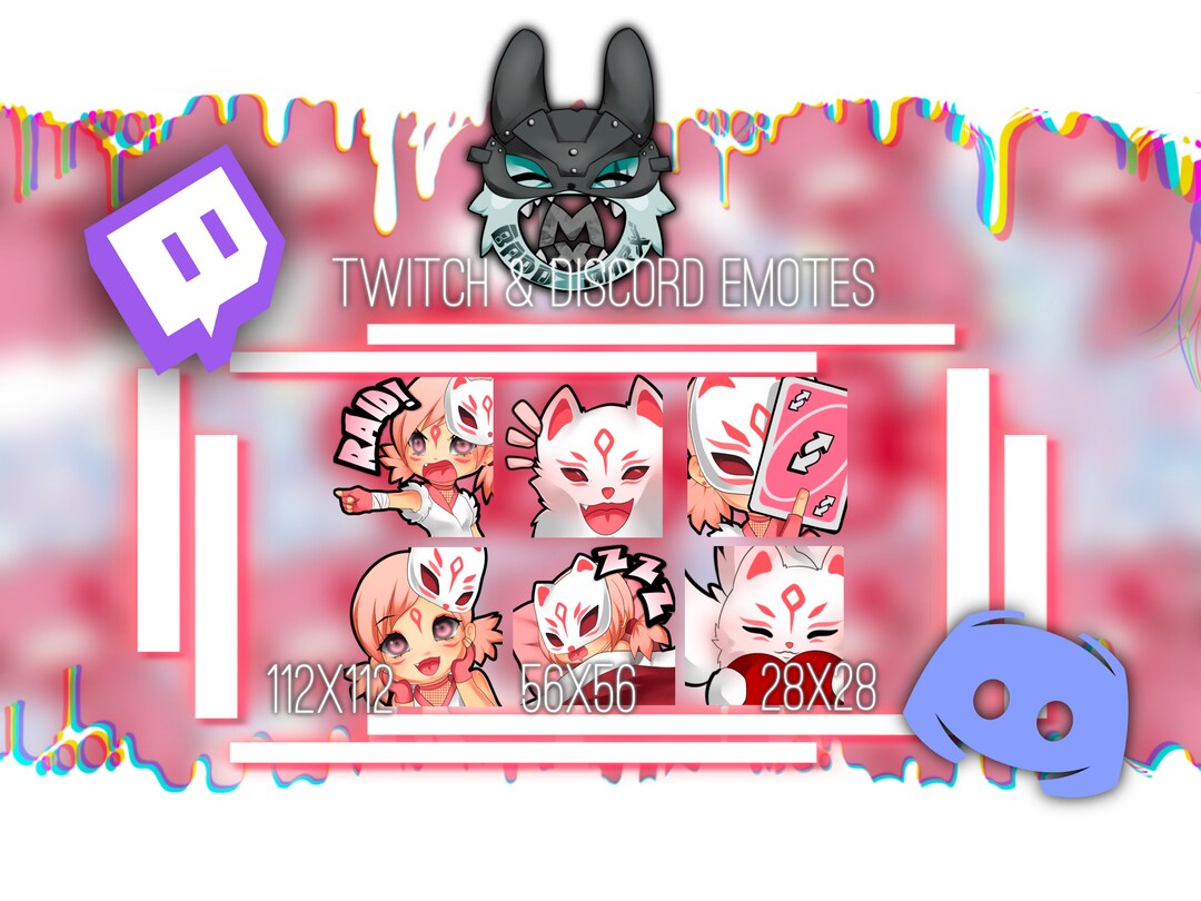 Kawaii Kitsune Ninja Emotes for Twitch and Discord | Cute Anime Ninja ...