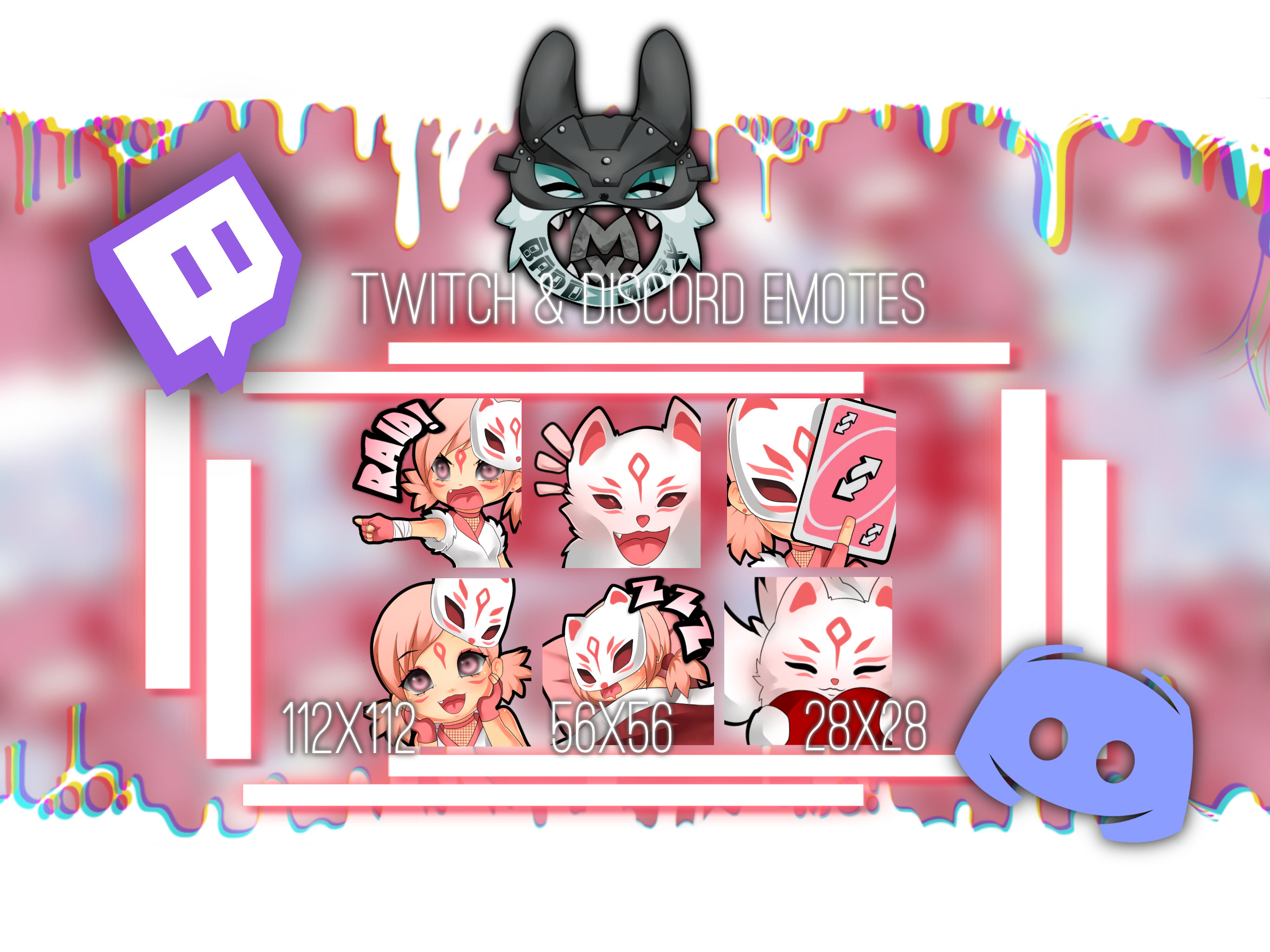 Kawaii Kitsune Ninja Emotes for Twitch and Discord Cute - Etsy New Zealand