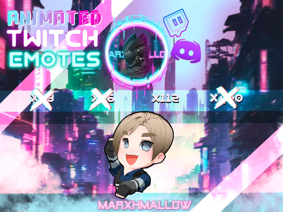 Animated Kawaii Bongo Leon S Kennedy Twitch Emote Kawaii Animated Emote ...