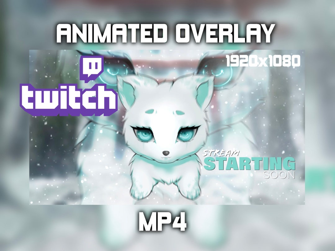 Kawaii Snowy Fox Animated Twitch Overlay | Icey Kitsune Screens - Etsy