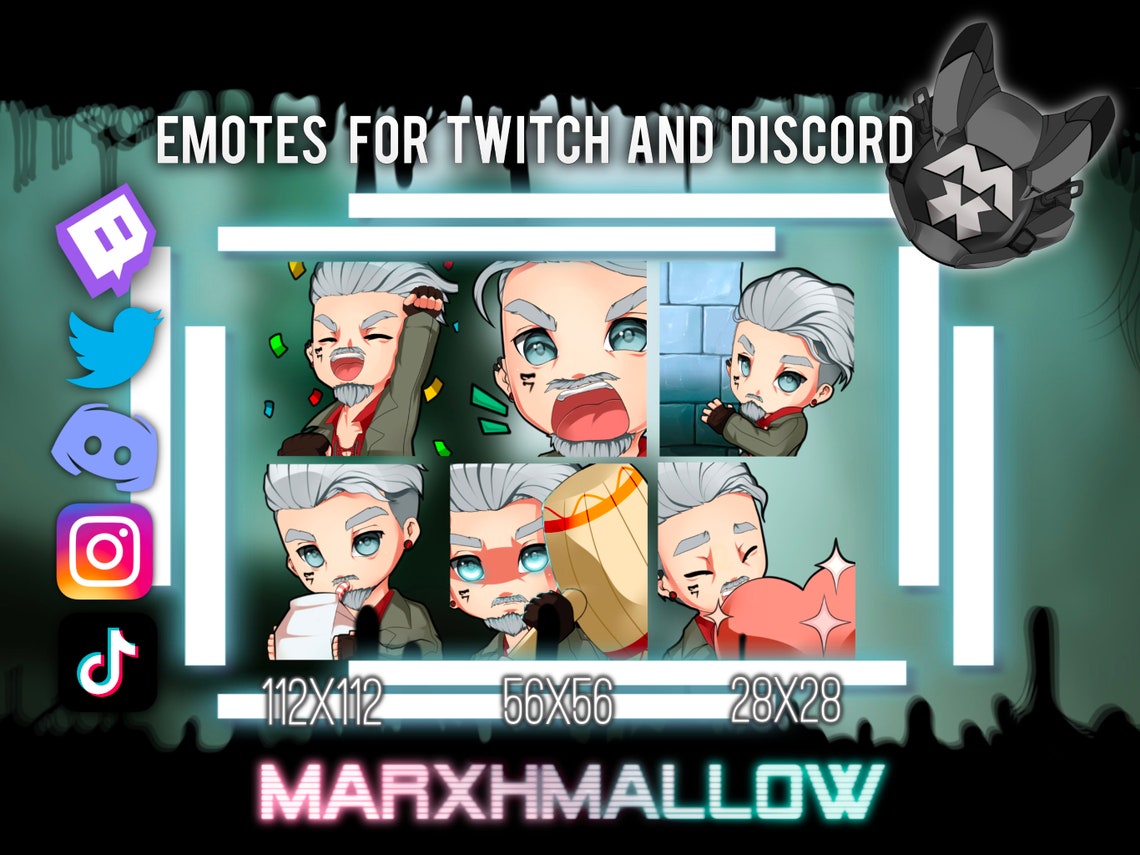Vittorio Toscano Twitch Emotes | Kawaii Horror Discord Emotes - Etsy