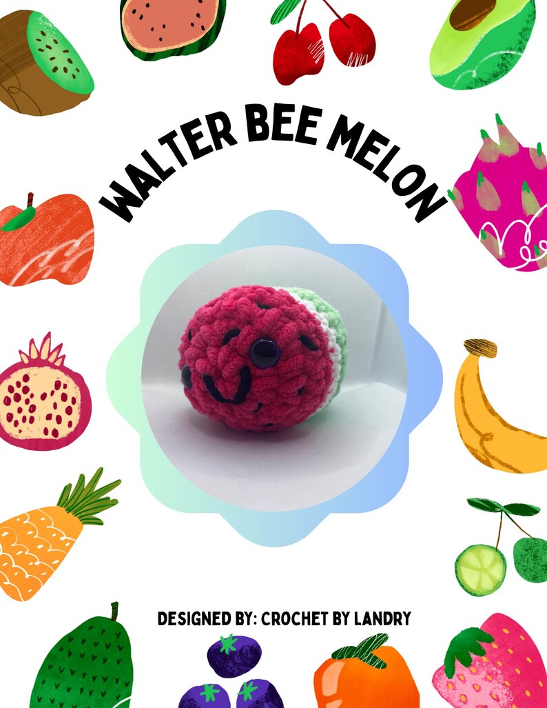 Walter-melon Crochet Pattern: Amigurumi Watermelon Toy (digital ...