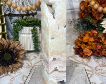 Pink Lace Agate Tower - Etsy