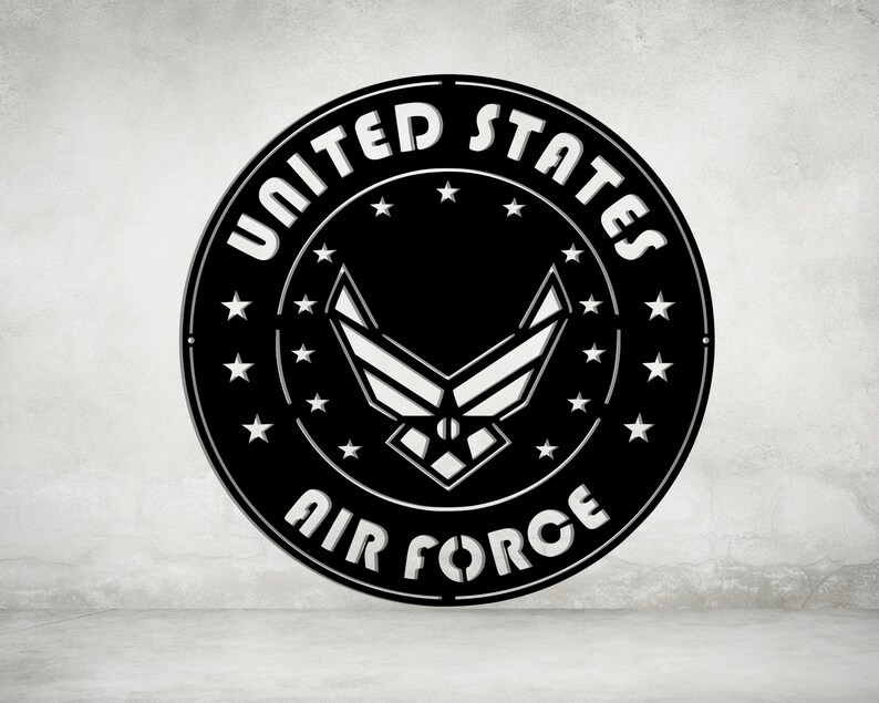 Metal USA Air Force Sign Custom Colors | Steel Air Force Icon Powder ...
