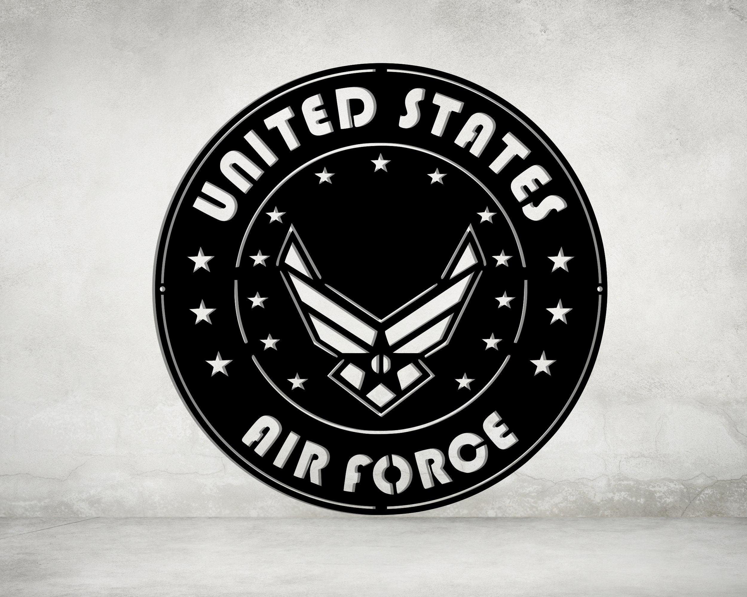 Metal USA Air Force Sign Custom Colors Steel Air Force Icon Powder ...