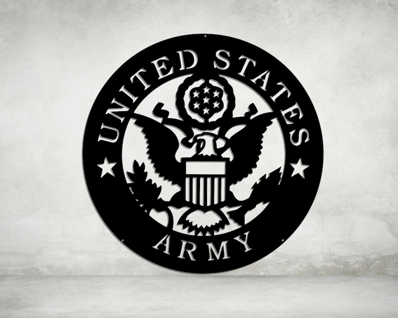 Metal USA Army Wall Sign Powder Coated | Steel US Army Icon Powder ...