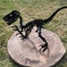 Raptor Steel Sculpture | Metal Dinosaur Centerpiece | Velociraptor ...