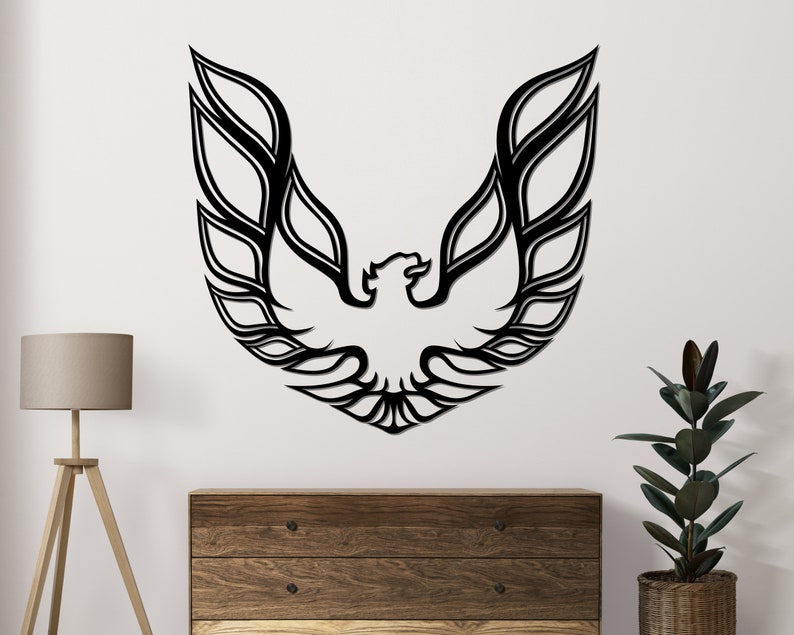 Metal Firebird Logo Wall Sign | Pontiac Firebird Metal Wall Art Powder ...