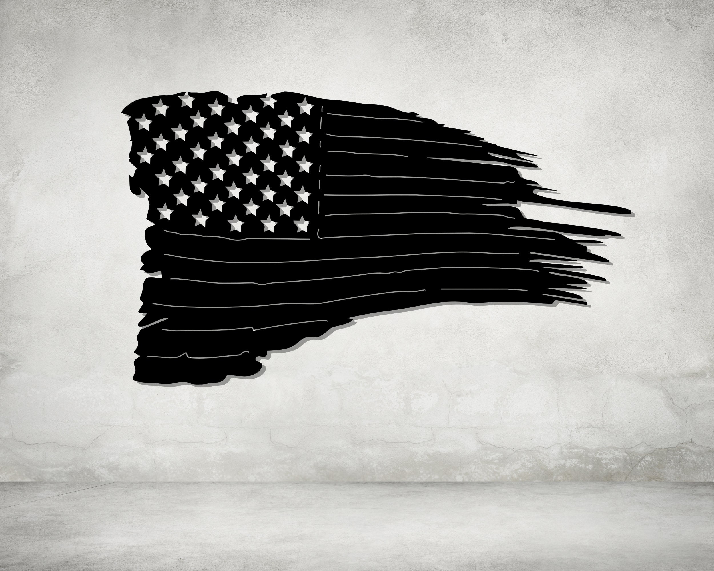 Powder Coated Steel Tattered American Flag Wall Art - Etsy