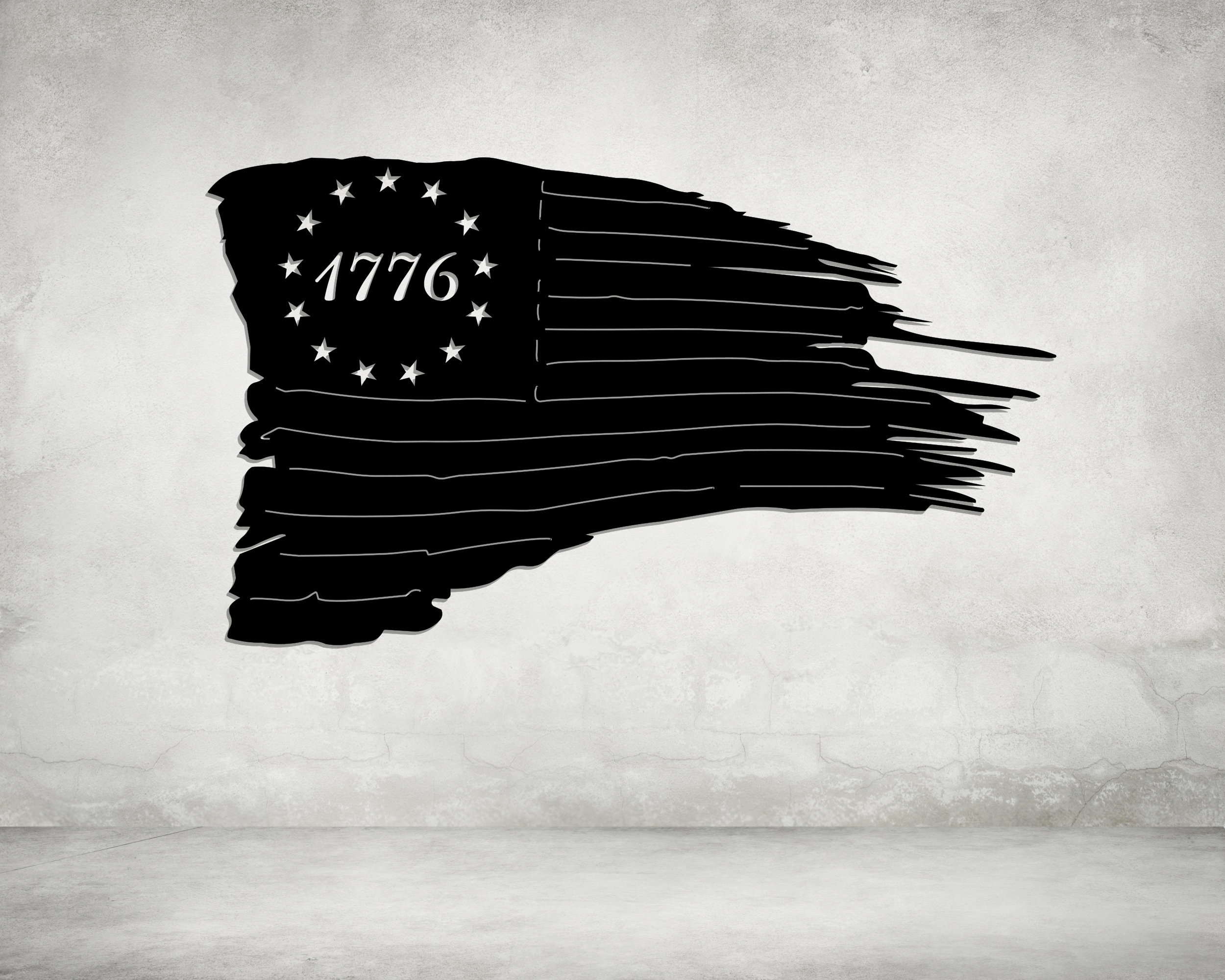 Metal USA 1776 Tattered Flag With Powder Coat | Steel American Flag ...