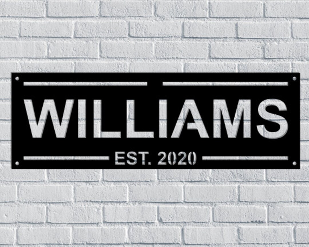 Metal Name Sign Powder Coated, Name Plate Mounted Steel Sign ...