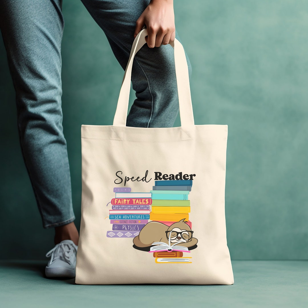 Sloth Tote Bag, Kids Library Bag, Sleeping Sloth Book Bag, Gift for ...