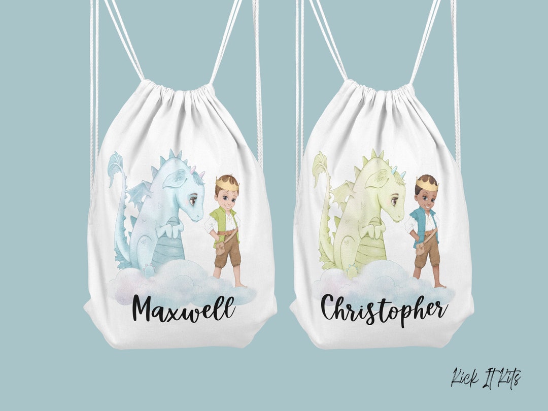 Personalized Prince & Dragon Drawstring Bag Great for Boys Gym ...