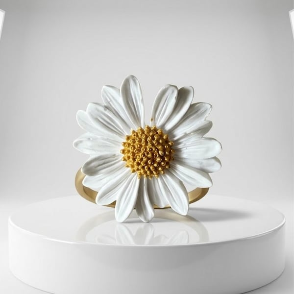 Napkin Rings Flower Gold - Etsy