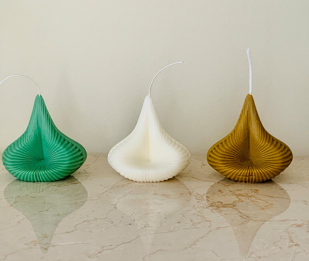 Spiral Pyramid Candle Swirl Candle Geometric Ribbed Candle Home Decor ...