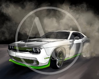 Challenger SRT Hellcat Inspired Wall Art - Etsy