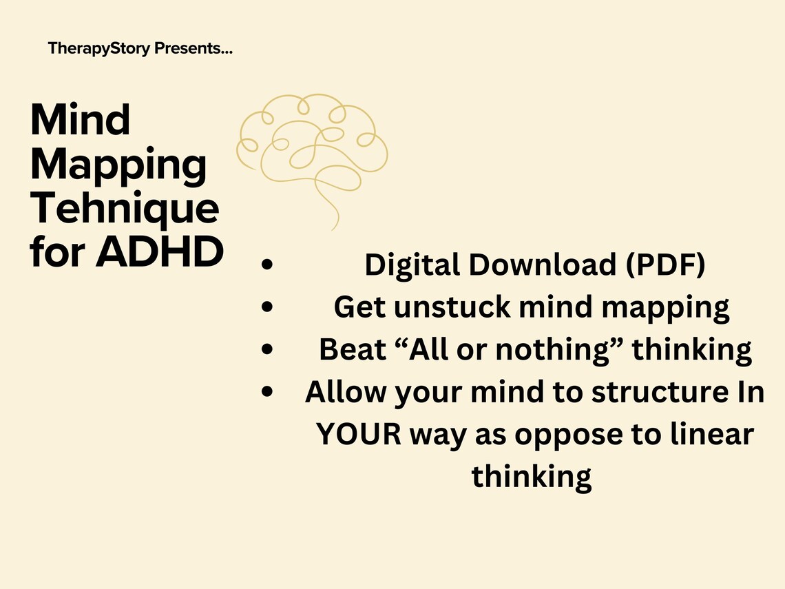 Mind Mapping Technique| ADHD Tool for Easy Organization of Thoughts| - Etsy