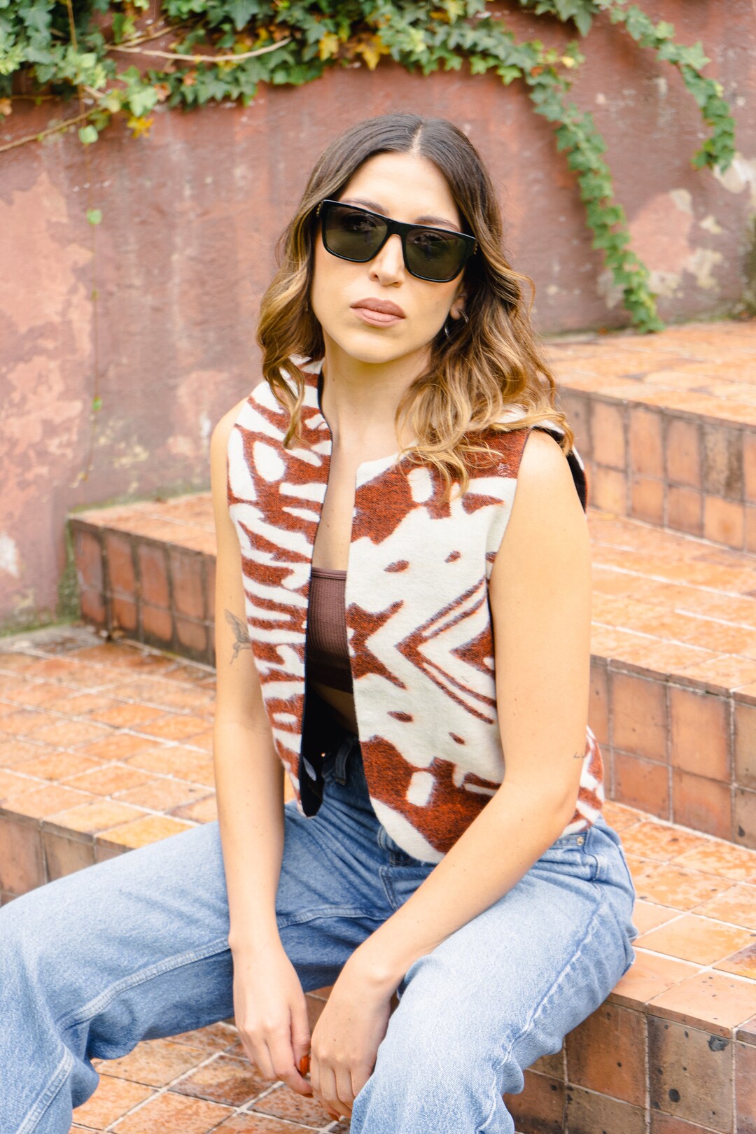 Cropped Vest Cow Print, 90s Fashion, Spring Summer Vest - Etsy