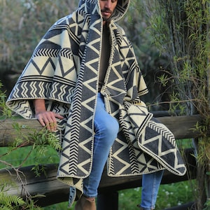 Oversized Andean Poncho for Men: Ecuadorian Crafted - Etsy