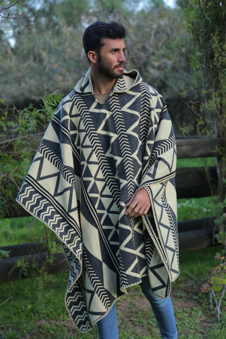 Oversized Andean Poncho for Men: Ecuadorian Crafted - Etsy
