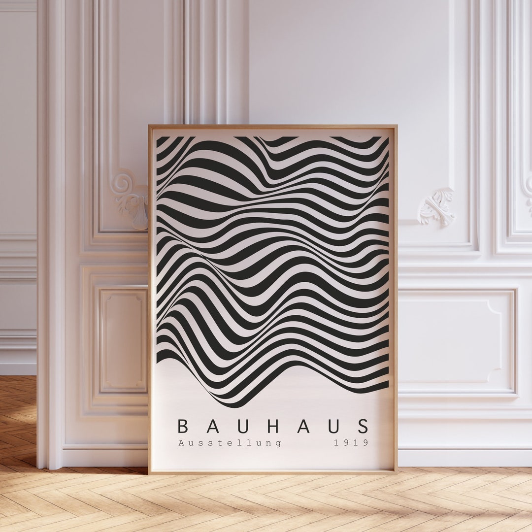 Black and White Aesthetic Wall Art Bauhaus Black and White Decor ...