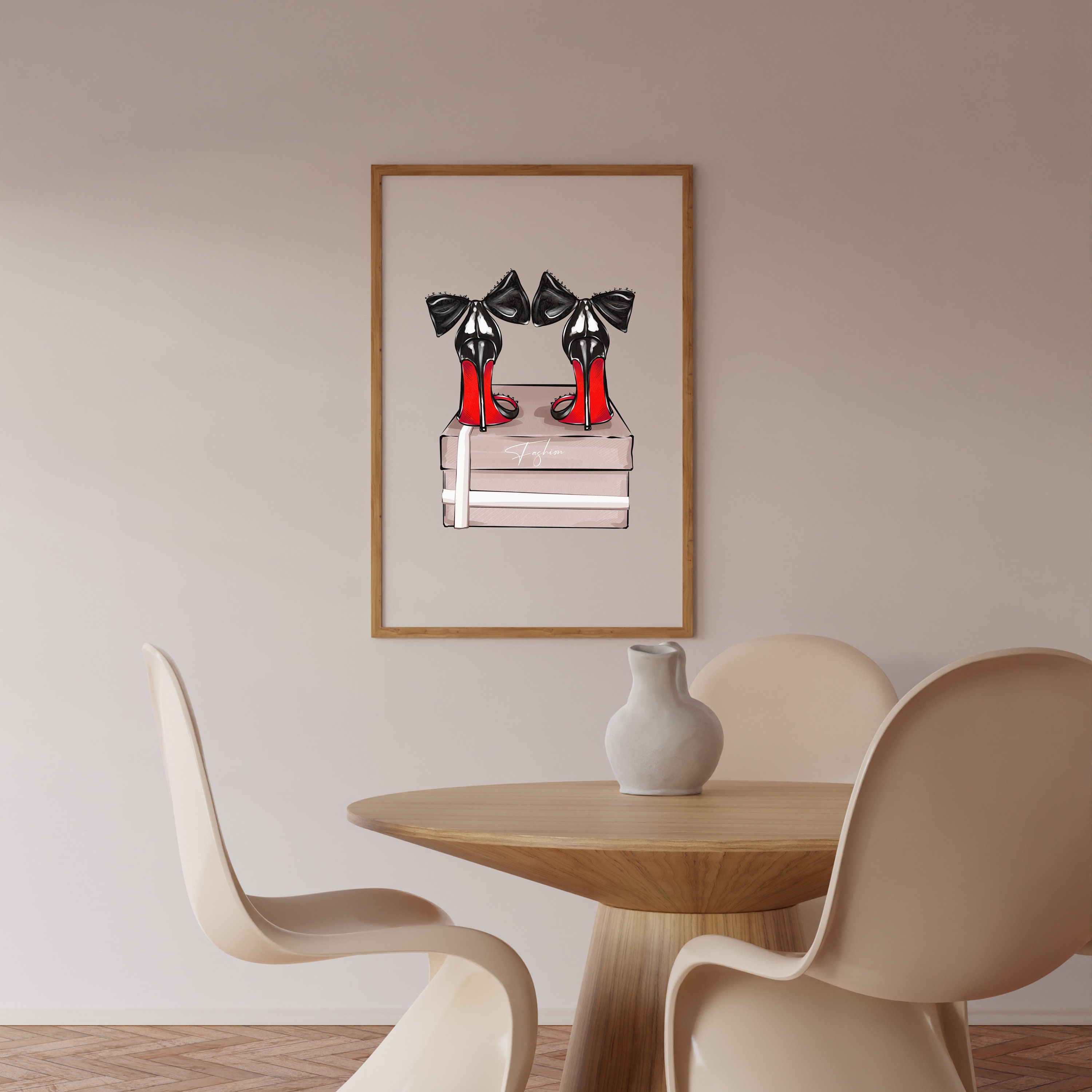 Stylish Red Bottom Heels Poster Wall Art Fashion Aesthetic Wall Art Red ...