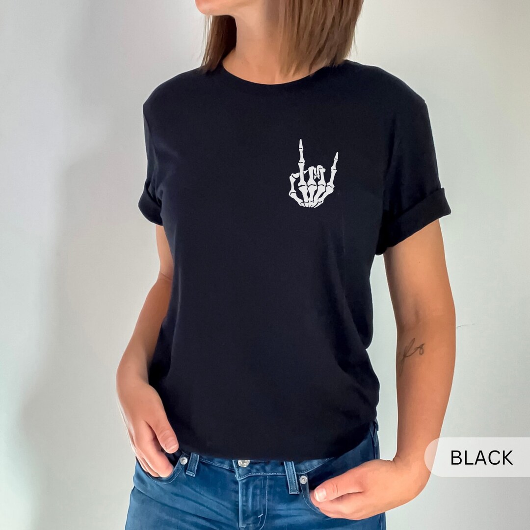 Skeleton Hands Shirt, Halloween Rock Shirt, Skull Shirt for Couples ...
