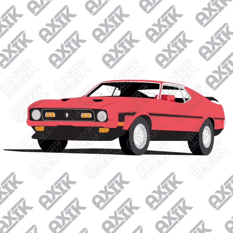 1971 Ford Mustang Mach1 SVG, Muscle Car SVG Cut File, Mustang Png, Car ...