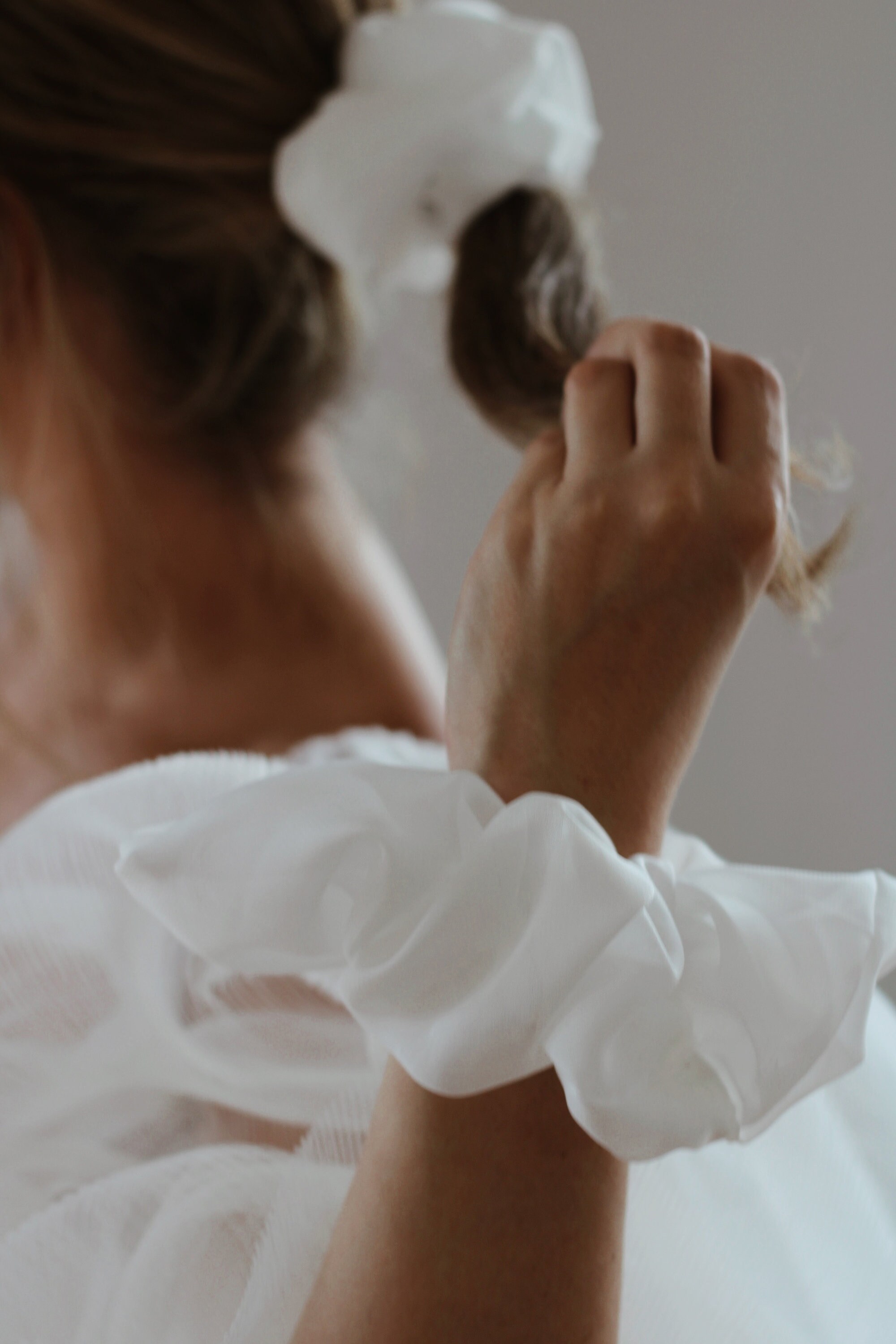 Oversized White Chiffon Scrunchie, Handmade Luxury Chiffon Bridal ...