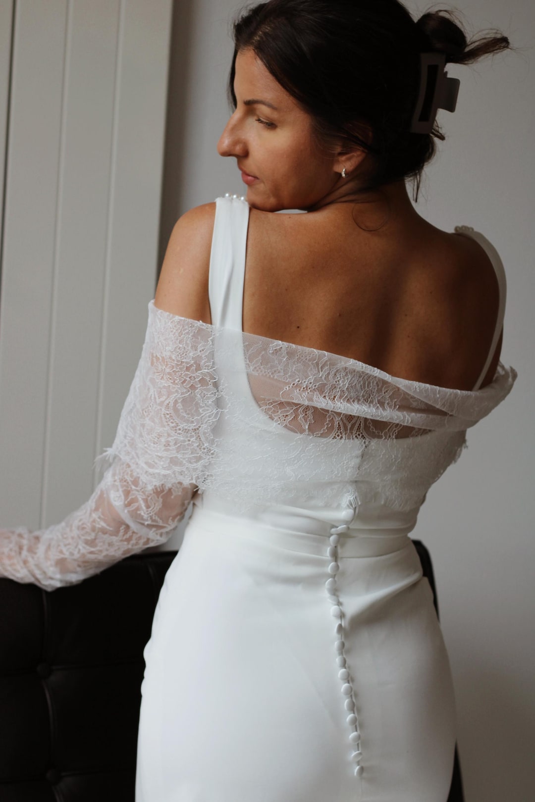 Off-shoulder Chantilly Lace Bridal Wrap - Wedding Bolero - Etsy