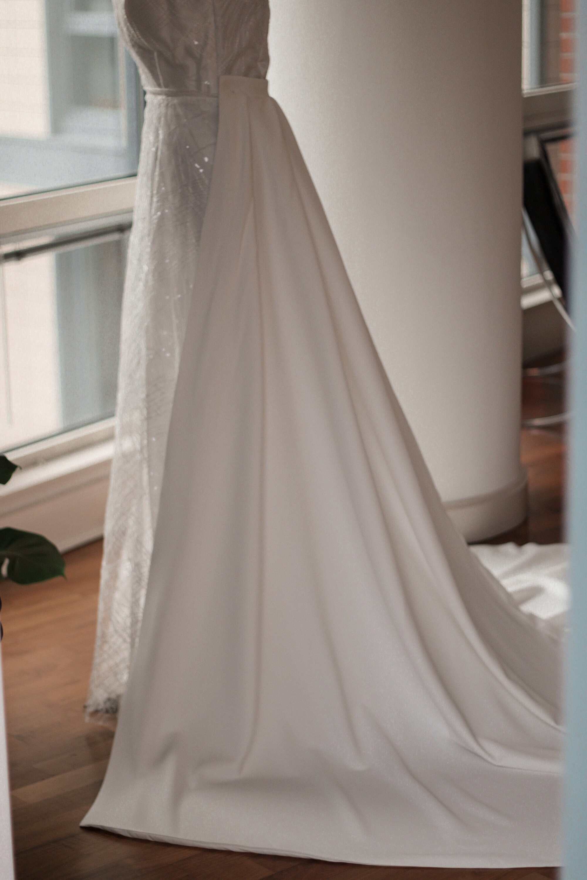 Detachable Wedding Crepe Overskirt, Bridal Train Overskirt, off White ...