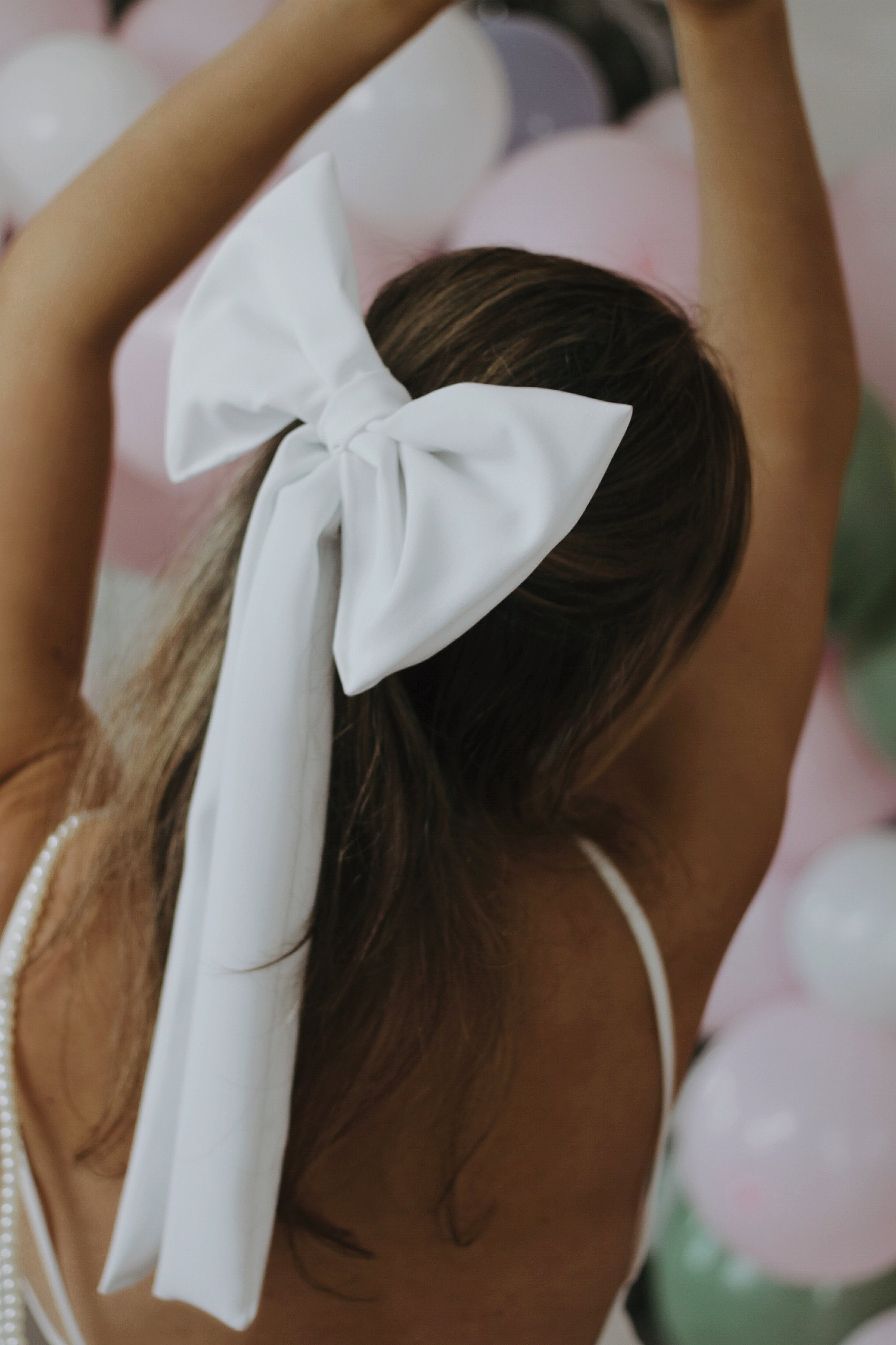 Large White Crepe Hair Bow, Ivory Crepe French Bow, Crepe Bow Hair ...