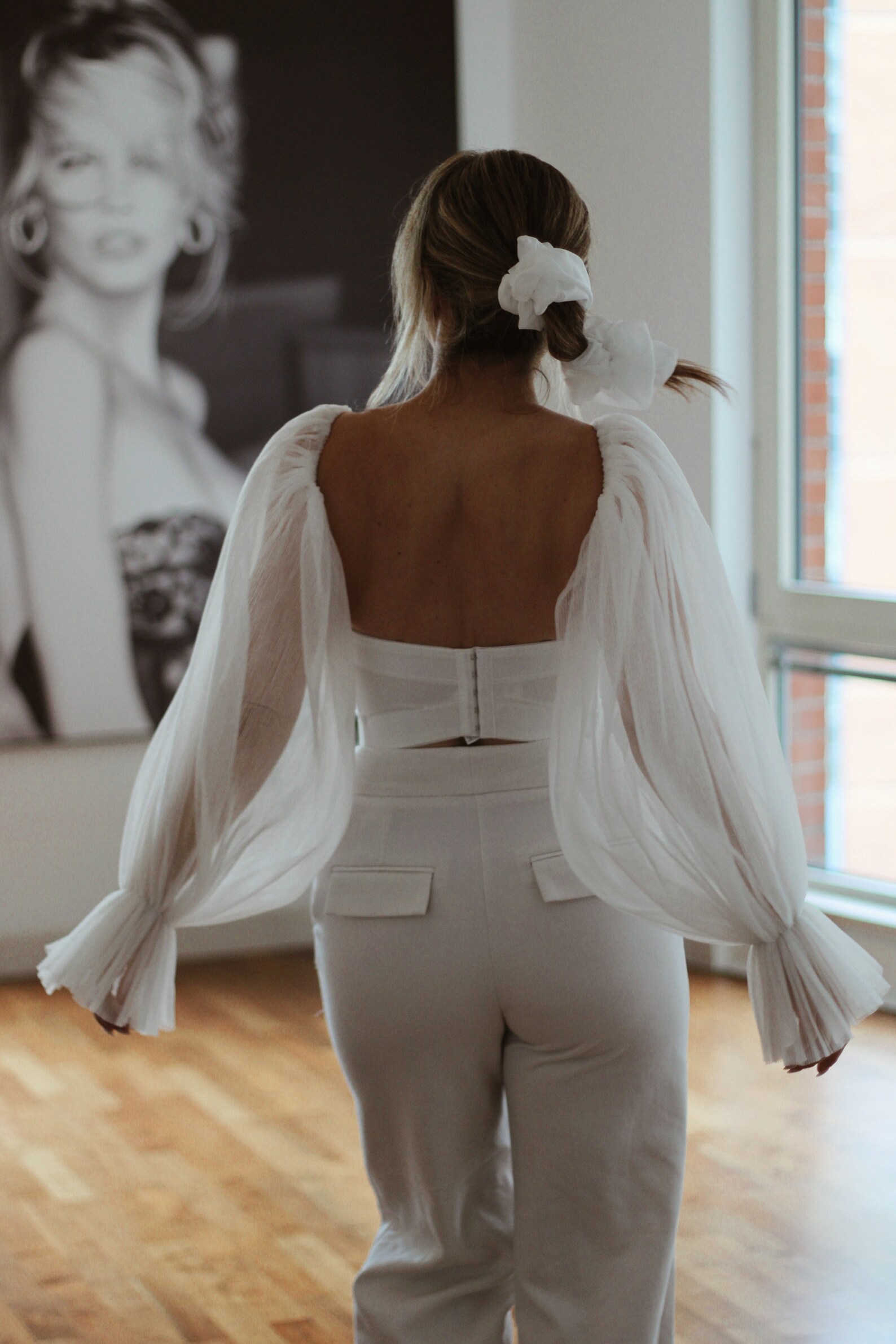 Oversized White Chiffon Scrunchie, Handmade Luxury Chiffon Bridal ...