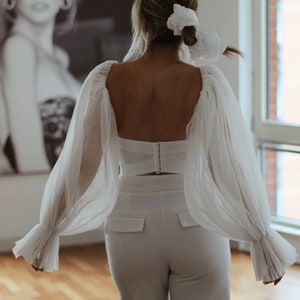Oversized White Chiffon Scrunchie, Handmade Luxury Chiffon Bridal ...