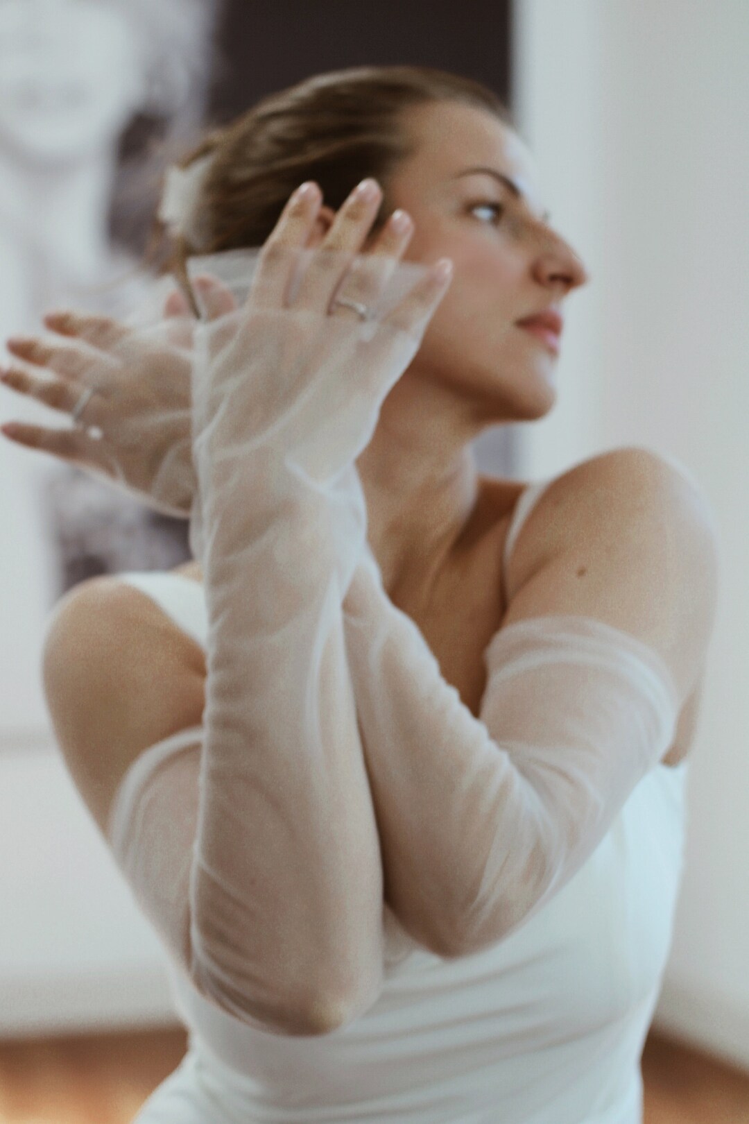 Long Detachable Tulle Wedding Sleeves: Fingerless Bridal Gloves - Etsy