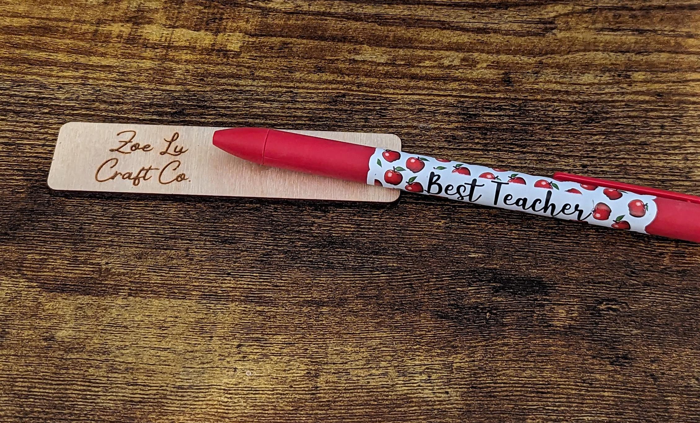 Best Teacher Apple Themed Gel Pen - Etsy