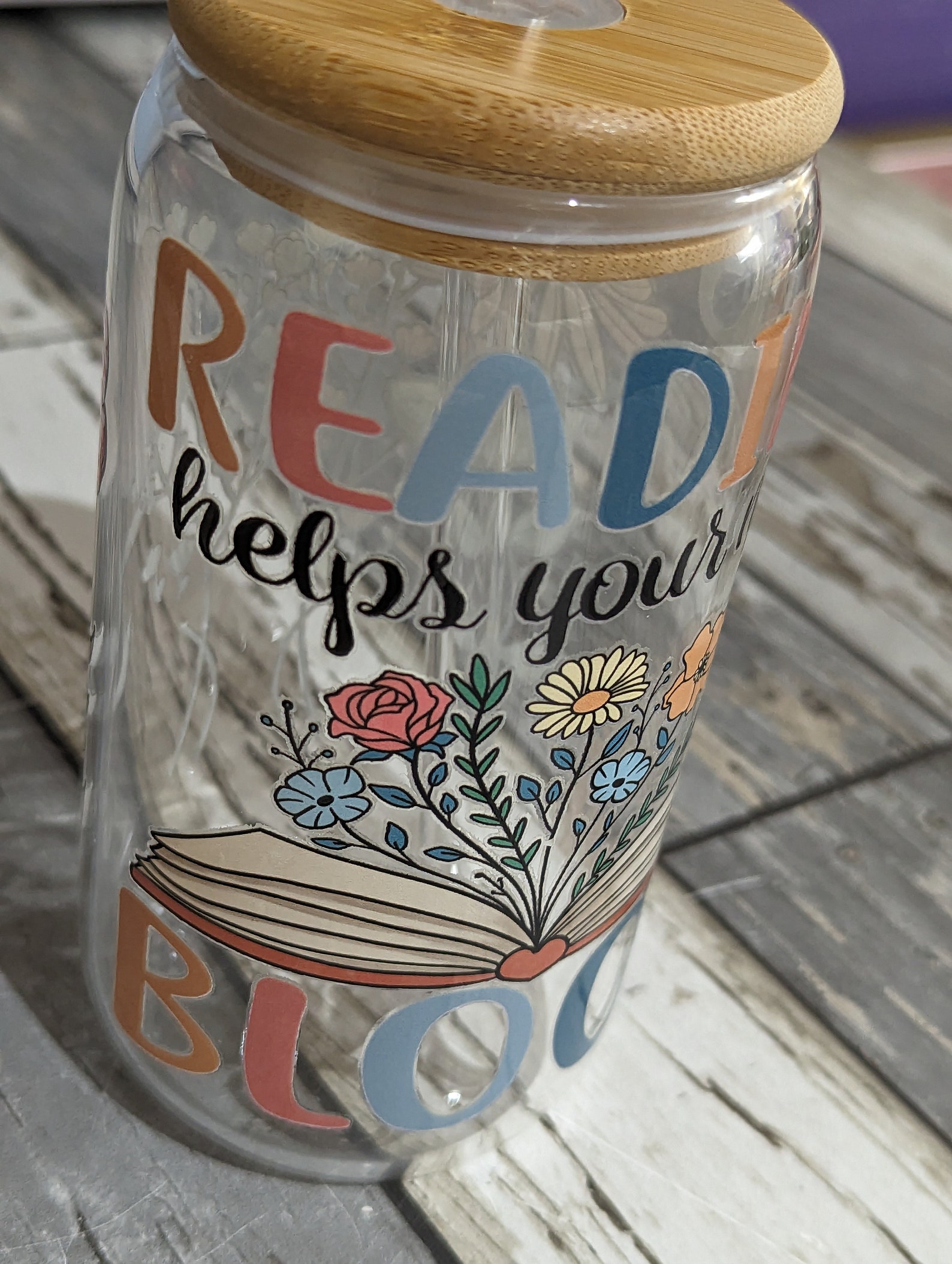 Reading Iced Coffee Glass Cup - Etsy