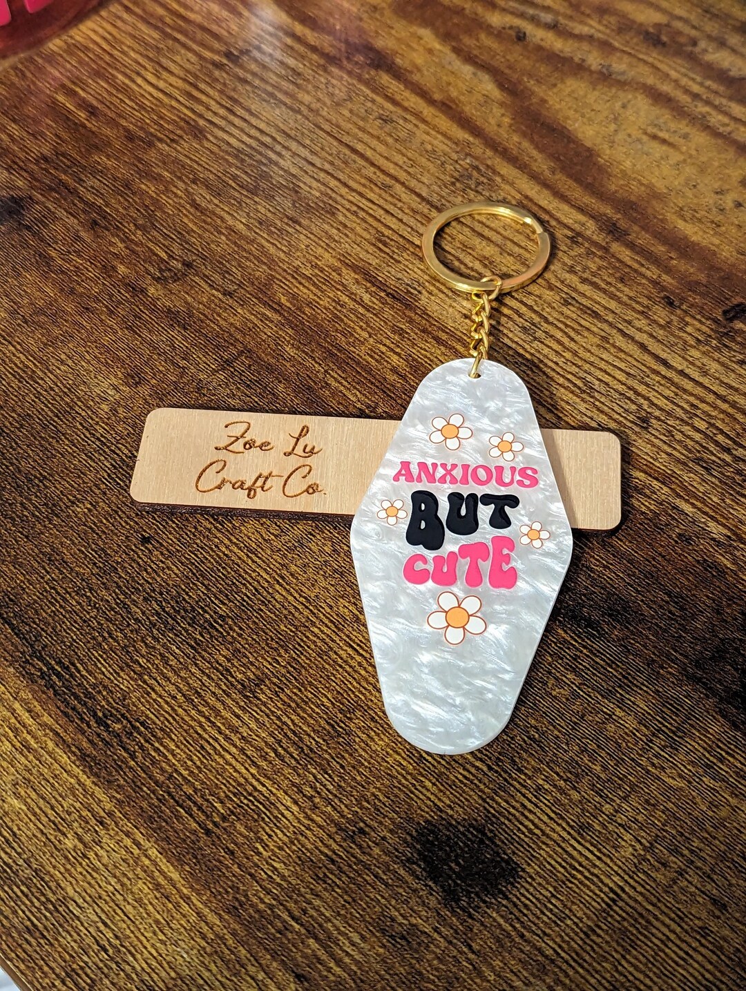 Anxious but Cute Motel Keychain - Etsy