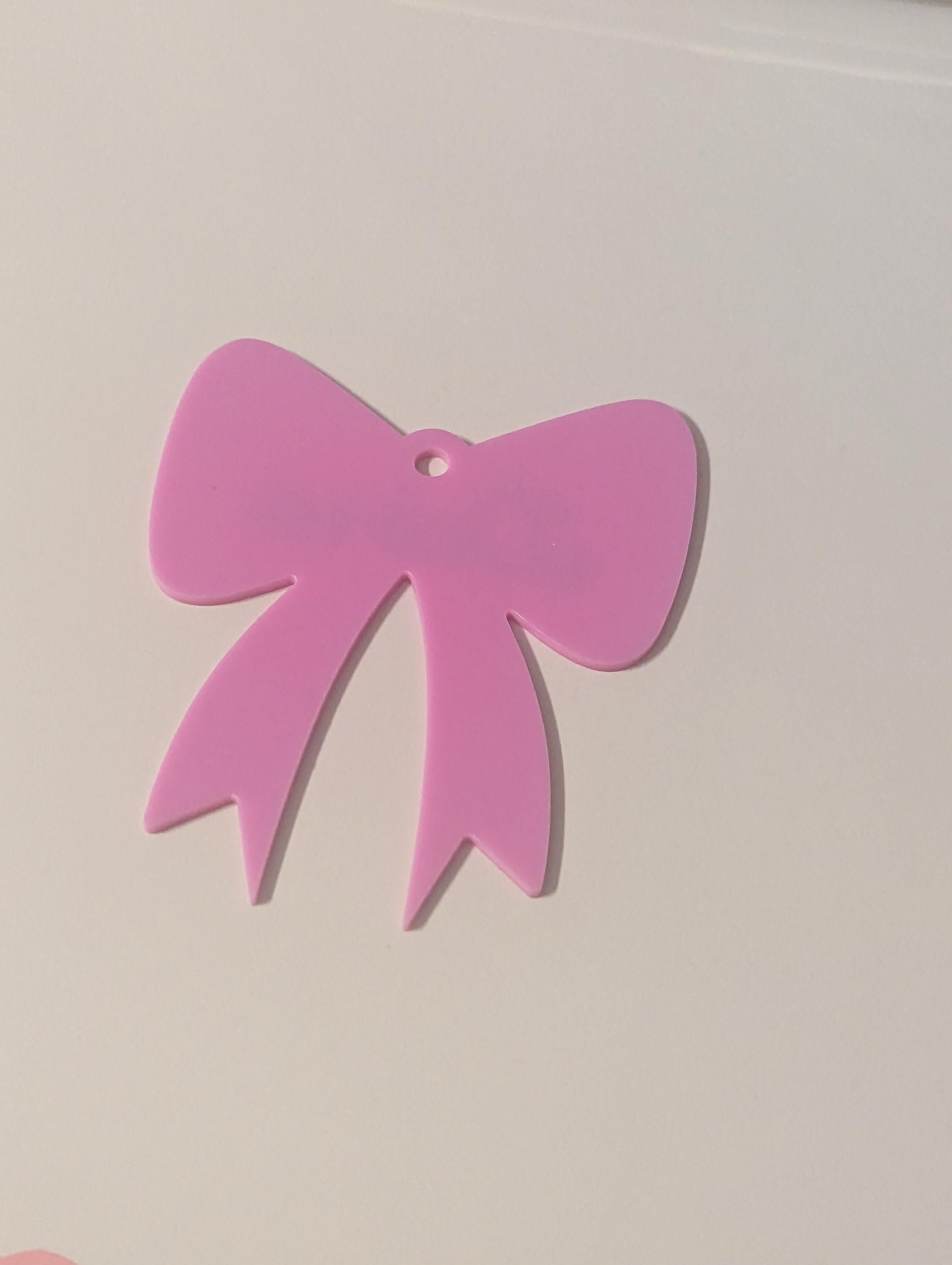 Personalized Acrylic Pink Bow Tag - Etsy