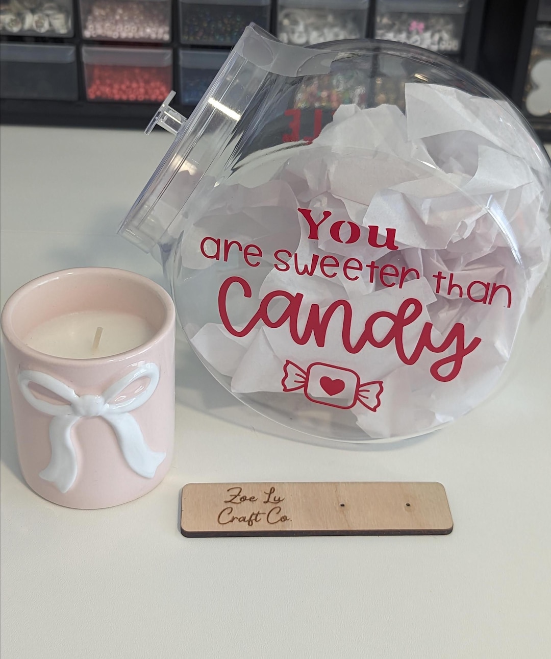 Valentine's Day Sweeter Than Candy Acrylic Candy Jar - Etsy