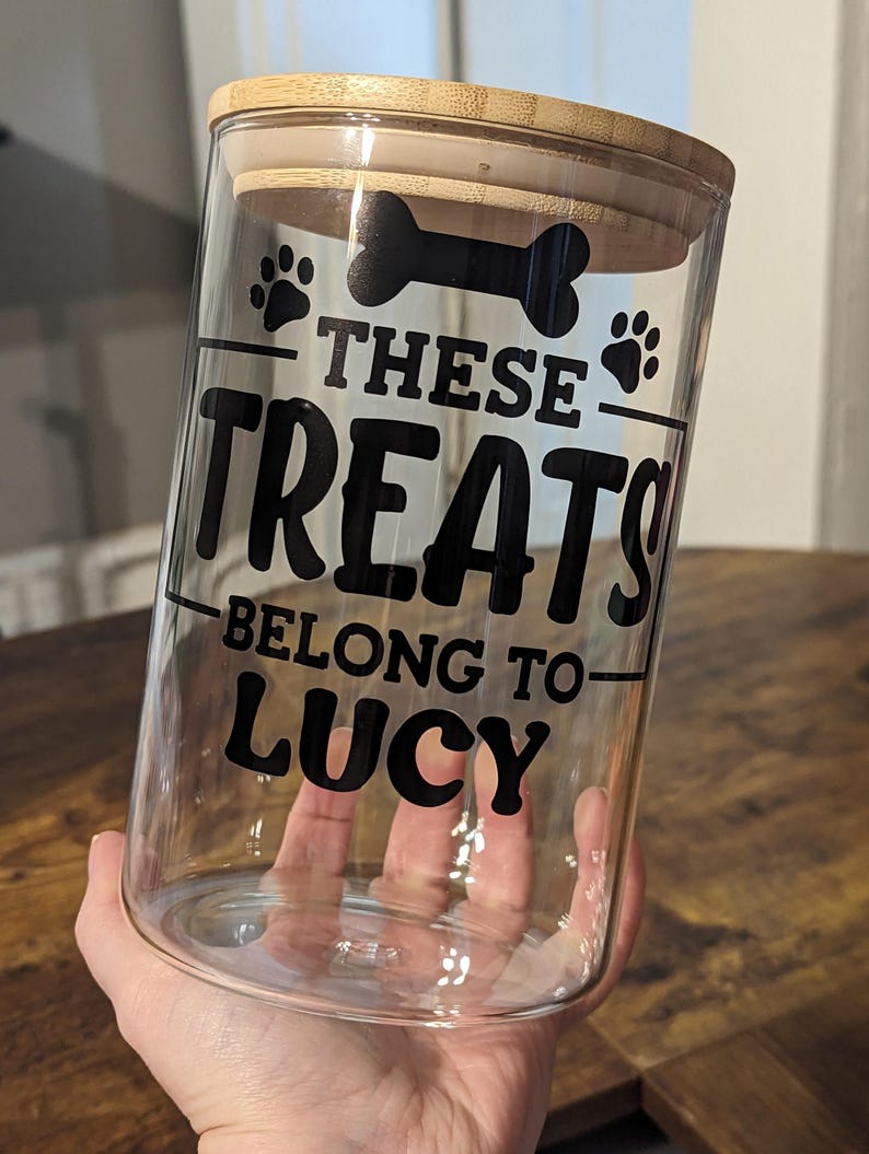 Customized Dog Treat Glass Jar - Etsy